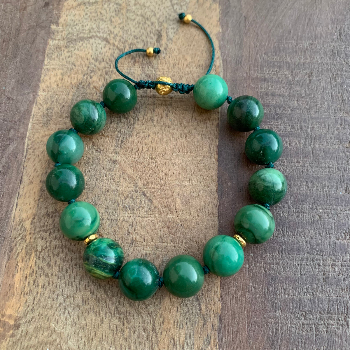 Verdite Adjustable Beaded Bracelet – Rana Nader Yoga