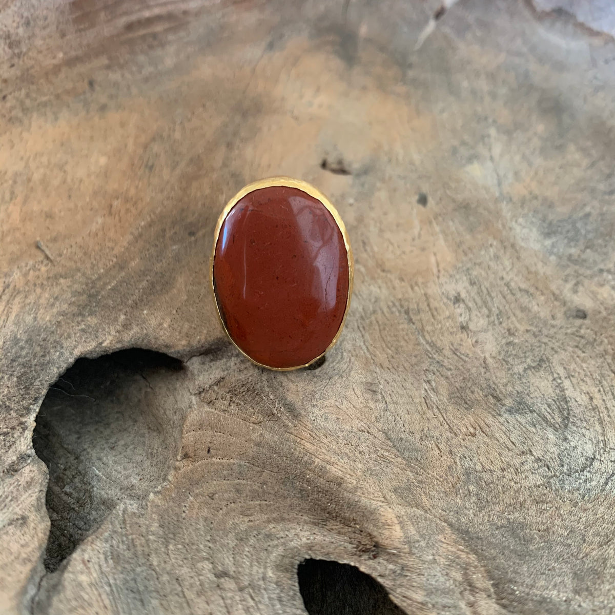 Red Jasper Ring in Gold – Rana Nader Yoga